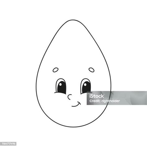 드롭 아이들을위한 색칠 공부 책 쾌활한 캐릭터 벡터 그림입니다 귀여운 만화 스타일입니다 손으로 그린 어린이를위한 판타지