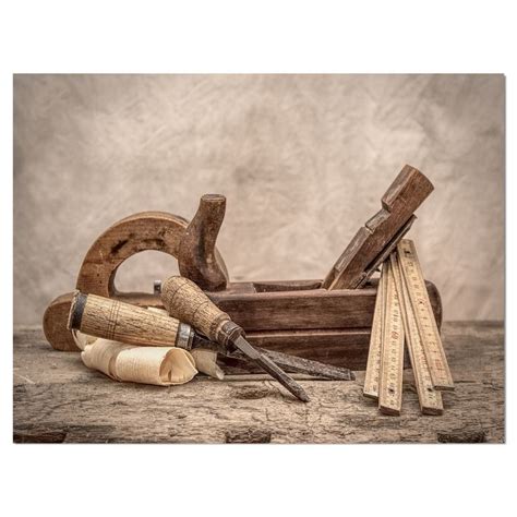 Designart Vintage Woodworking Chisel Tools Vintage Print On Wrapped