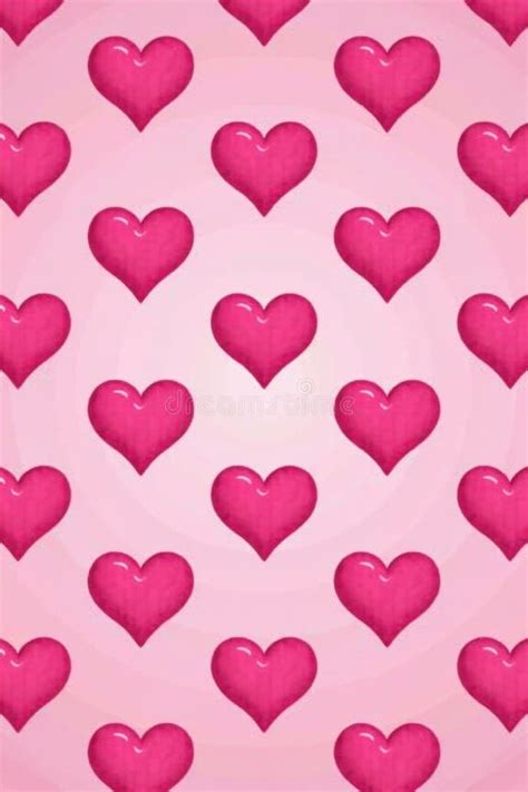 Pink Hearts Pattern Clip Art Style Repeating Design Graphic Simple