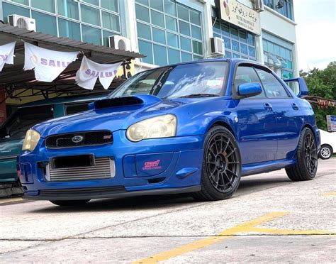 2005 Subaru WRX STI GD Blob Eye Blue Enkei NT03RR