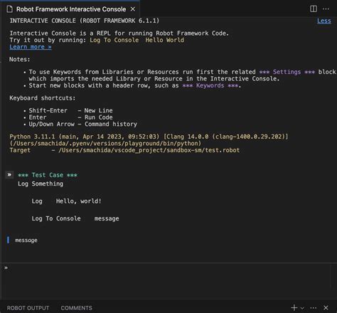 Robot Framework Interactive Consoleで開発作業効率up！