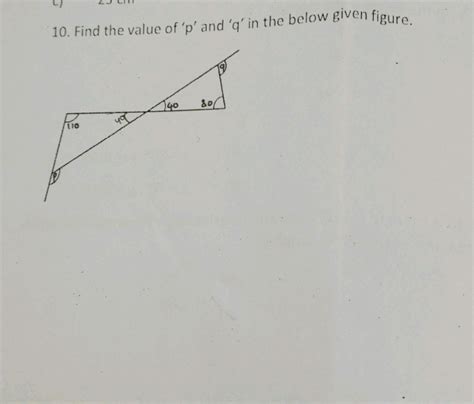 10 Find The Value Of P And Q In The Below Given Figure Diagram Showing