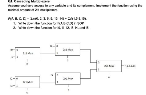 Solved Q1 Cascading Multiplexers Assume You Have Access To