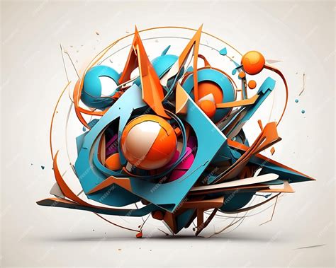 Premium Photo Futuristic Geometric Shapes Connect For Modern Abstract Design