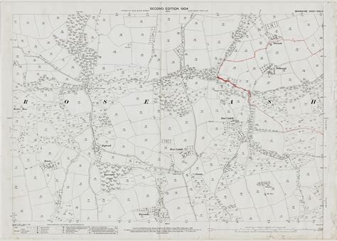 Old Ordnance Survey Map Of Rose Ash South Devon In 1904