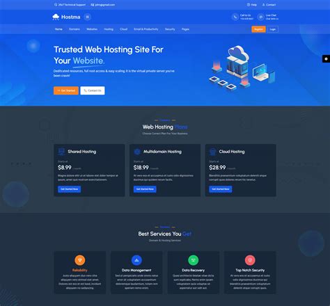 Hostma Modern Web Hosting Template