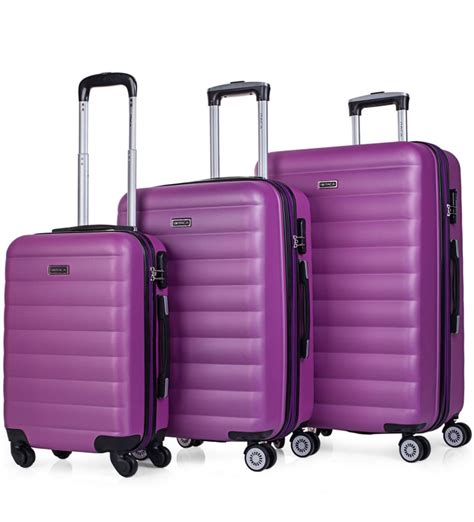 ITACA Juego De Maletas De Viaje Rígidas Ruedas Trolley Morado X X Cm Tienda