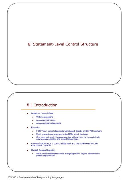 8 Statement Level Control Structure Pdf