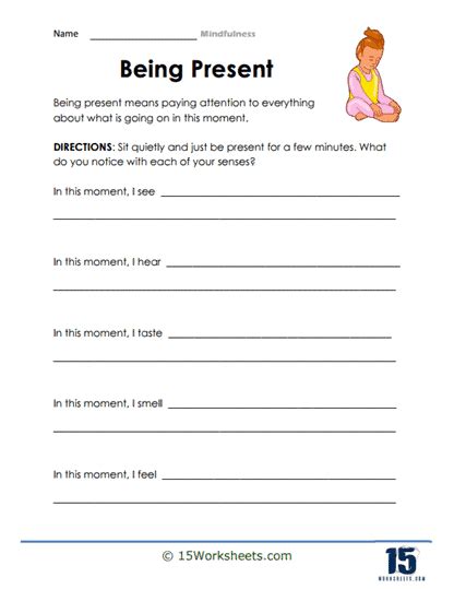 Mindfulness Exercises Worksheets