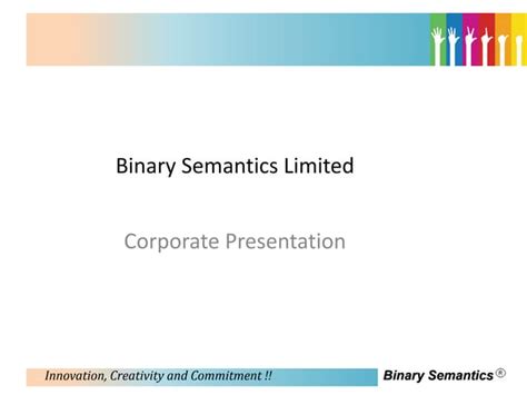 Binary Semantics Limited Corporate Overview Ppt