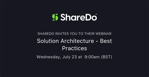 Solution Architecture Best Practices Sharedo