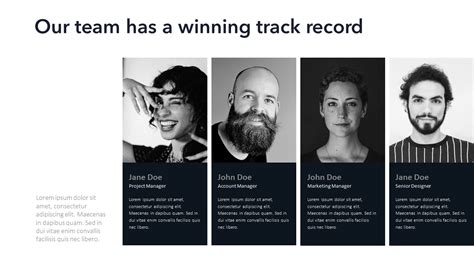 Our Team Single Slide Powerpoint Template