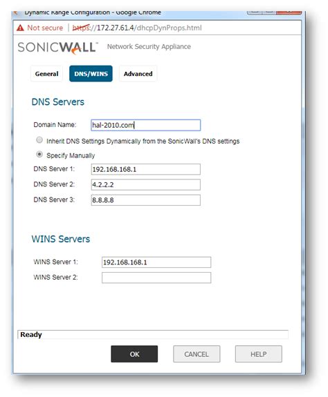 Configuring The Dhcp Server On The Sonicwall