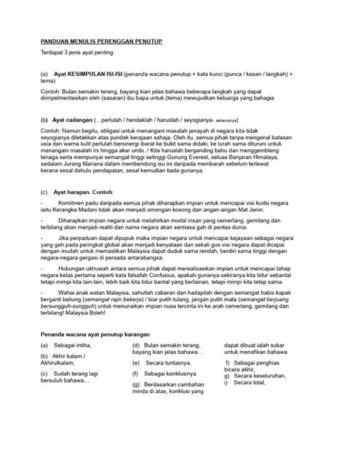 Panduan Menulis Perenggan Penutup Pdf