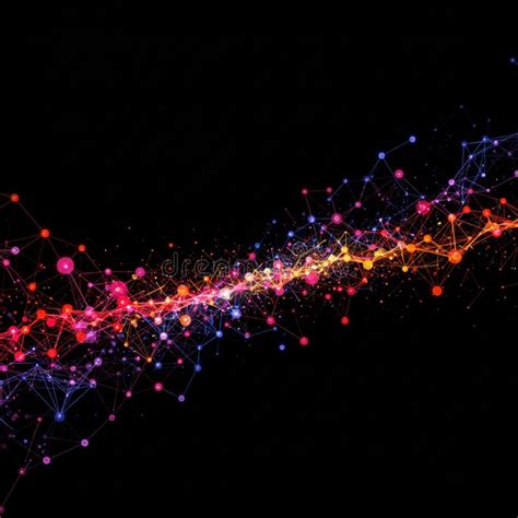 Abstract Digital Artwork Featuring A Vibrant Network Of Interconnected Lines And Nodes Stock