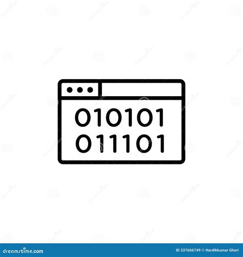 Binary Code Icon Set Computer Software 01 Binary Data Vector Symbol