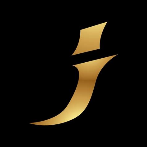검정색 배경 아이콘 9에 황금 문자 J 기호 프리미엄 벡터
