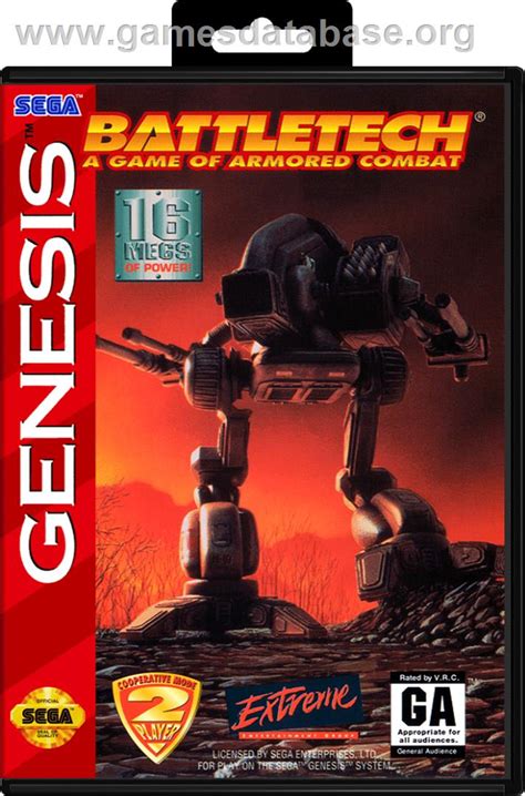 Battletech A Game Of Armored Combat Sega Genesis Artwork Box