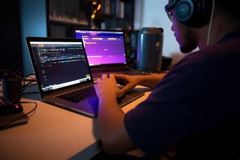Computer programmer working on laptop | Premium AI-generated image