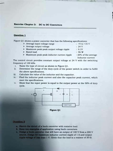 solved exercise chapter 3 dc to dc converters question 1 figure q1