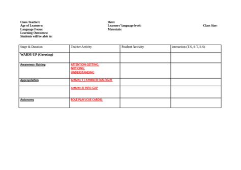Speaking Template Pdf
