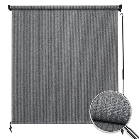 Artpuch Outdoor Roller Shade 6 W X 8 H Fabric Blind Dark Gray
