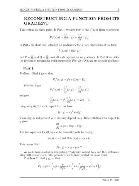 Reconstructing A Function From Its Gradient Pdf