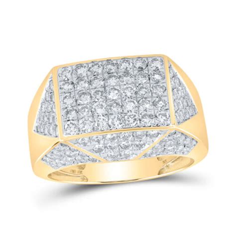 10kt Yellow Gold Mens Round Diamond Faceted Band Ring 2 34 Cttw Ebay