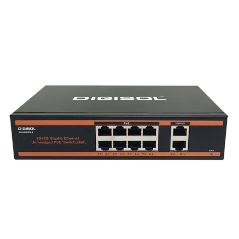 8 Port PoE Fast Ethernet Unmanaged Switch DG FS1010PF B