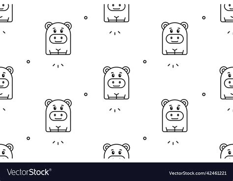 Seamless Pattern With Hippos Royalty Free Vector Image