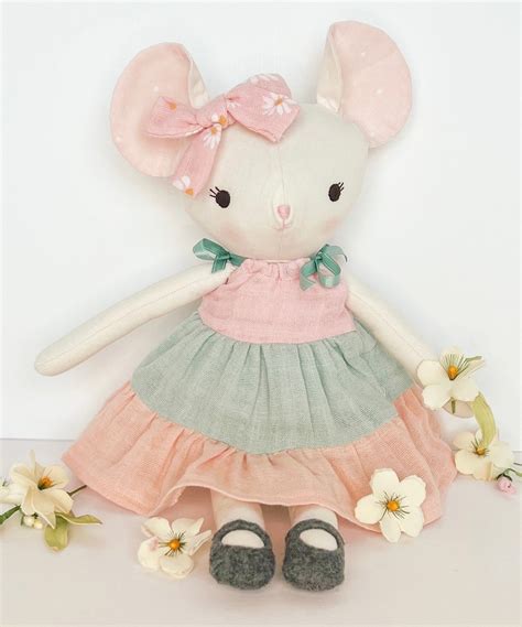 Stuffed Animal Mouse Doll With Dress Bloomers Shoes Socks Digital