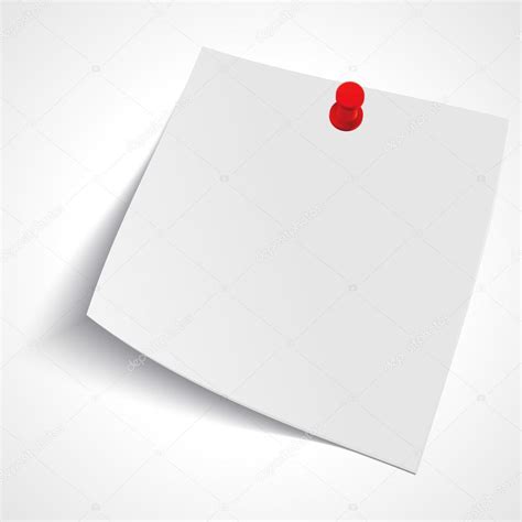 Note Paper With Push Pin Vector Illustration Eps 10 — Stock Vector