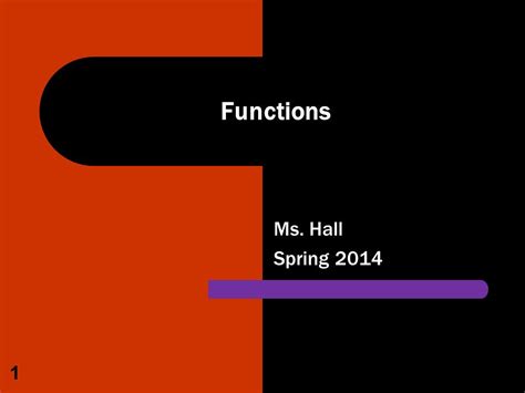 Ms. Hall Spring Functions. Excel – Lesson 4 Summarizing Data with Functions A function is a ...