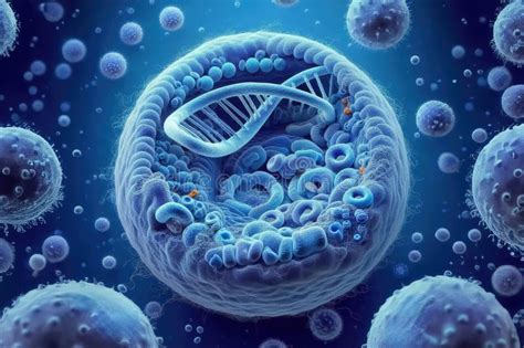 Cellular Life Form Of A Living Organism With A Dna Helix Human