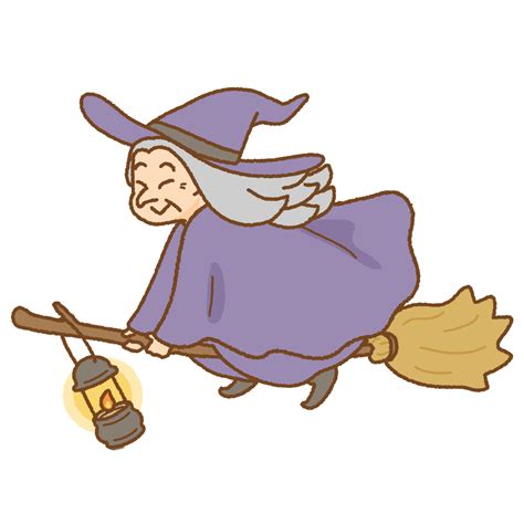 ほうきに乗った魔女のおばあさんのイラスト 商用okの無料イラスト素材サイト ツカッテ