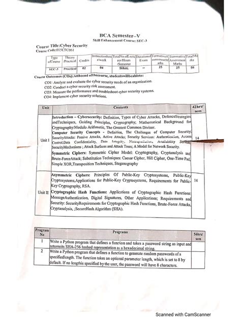 Cyber Security Syllabus Pdf