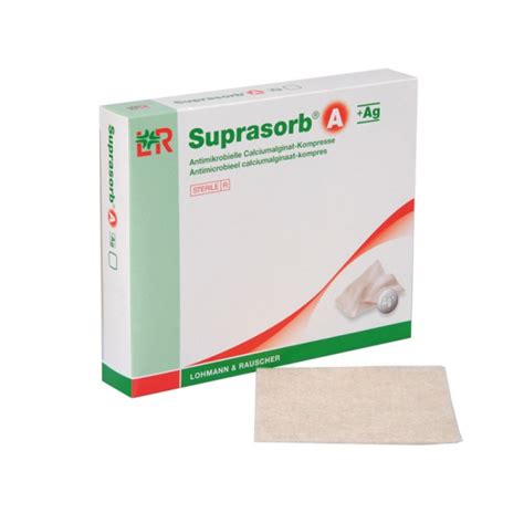 SUPRASORB A + Ag 10 x 10 cm opatrunek z alginianu wapnia ze srebrem - 1 ...