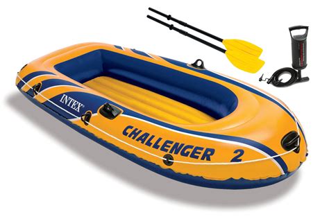Buy Intex Challenger 2 Inflatable 2 Person Floating Boat Raft Set with ...