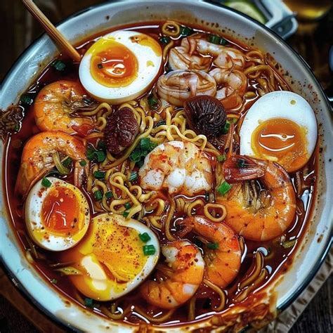 Middle East Sector Seafood Ramen Bowl With Shrimp Spicy Seafood