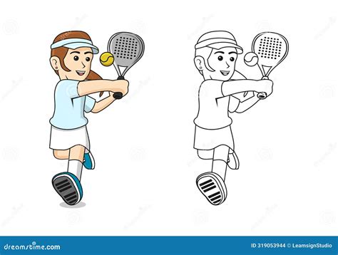 Padel Player Cartoon Design Illustration 319053944