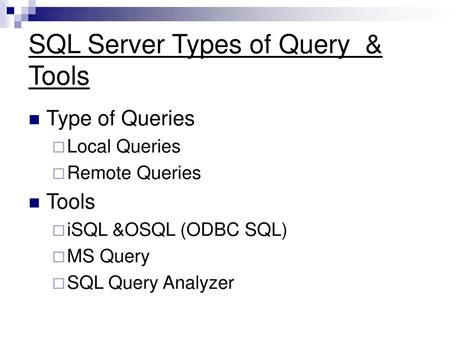 Ppt Sql Server Tools Utilities And Queries Powerpoint Presentation