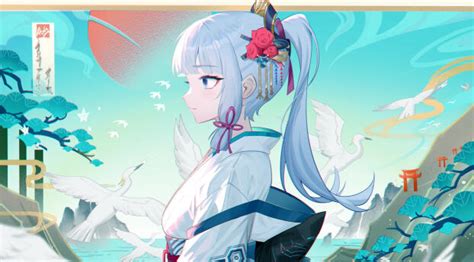 480x640 Resolution Kamisato Ayaka Hd Genshin Impact Art 2023 480x640