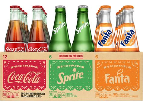 Buy Mexican Soda Variety Pack 12 Coca Cola 6 Sprite 6 Orange Fanta 12 Fl Oz Glass Bottles