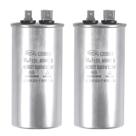 SOURCING MAP Marche Condensateur Rond CBB uF mfd V AC Boîtier en aluminium