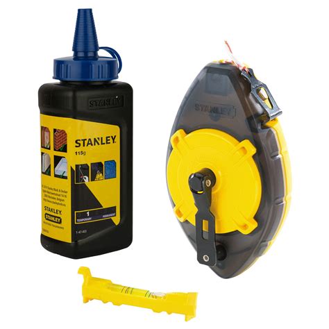 Stanley Powerwinder Chalk Line Reel With Chalk And Level 30m Sta047465