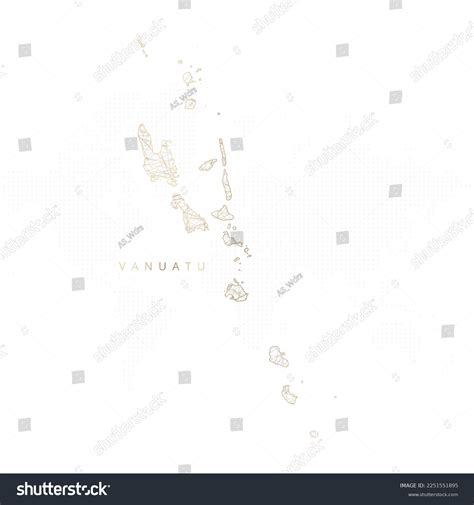 Low Poly Map Vanuatu Gold Polygonal Stock Vector Royalty Free