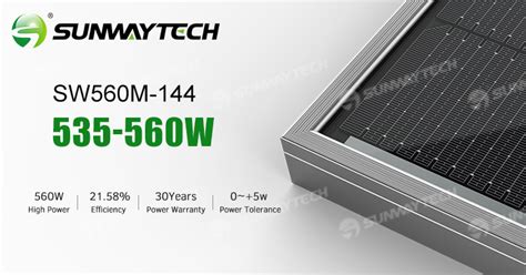 Sunway 144cells 182mm 550w Monocrystalline Perc Half Cell Solar Panel