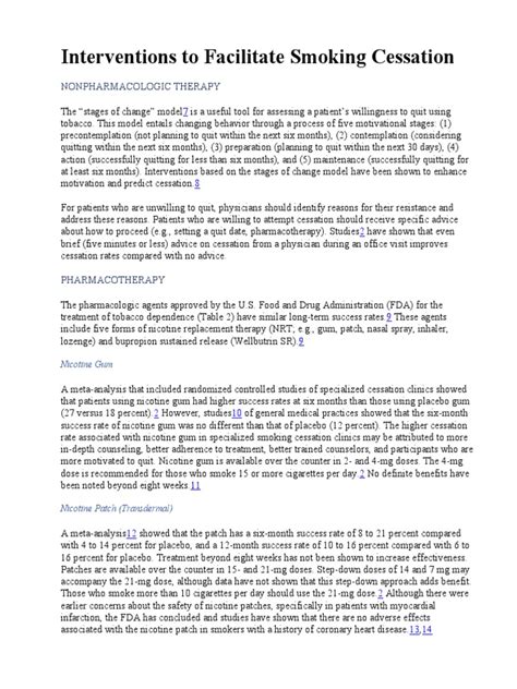 Interventions To Facilitate Smoking Cessation Descargar Gratis Pdf