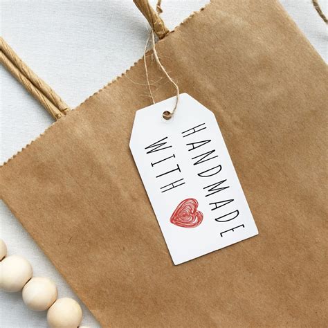 Printable Handmade With Love Gift Tags Printable Gift Tags Etsy