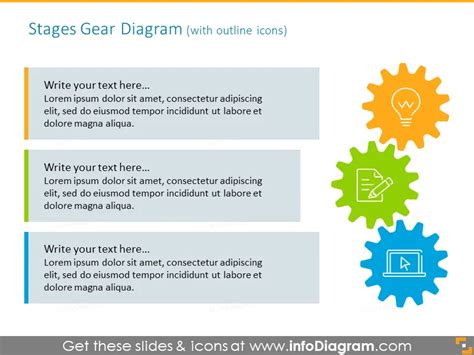 Process Gears Cogs Template PPT Diagrams